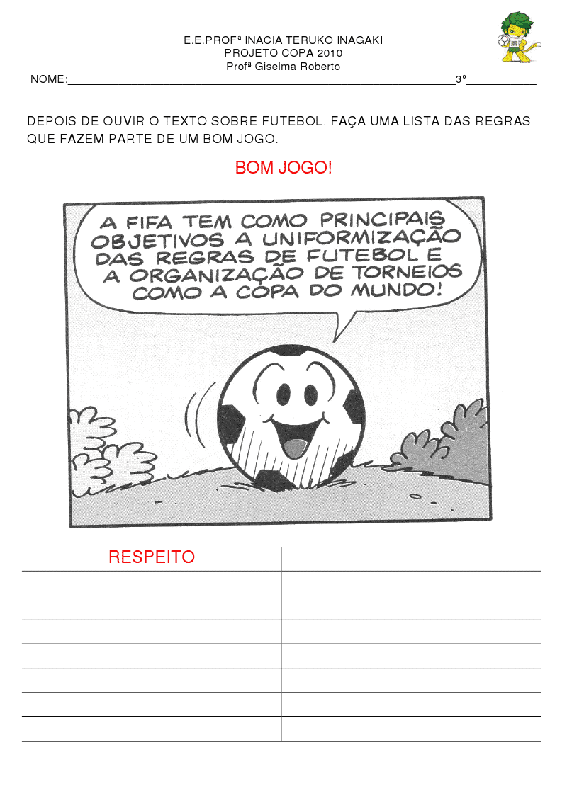 Pedagogia e Artesanato em Ação: COPA DO MUNDO